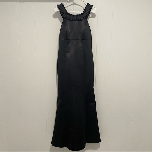 Bari Jay | Dresses | Bari Jay Black Accordion Halter Bridesmaid Mermaid ...